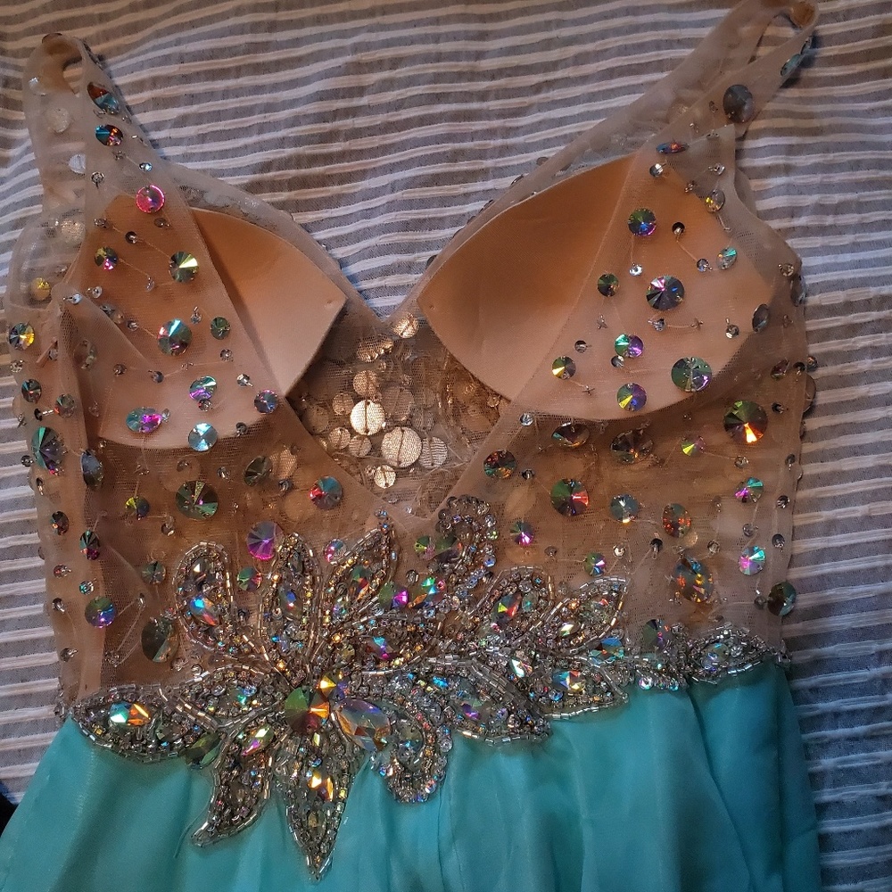 Blue Crystal Prom Dress - Gem